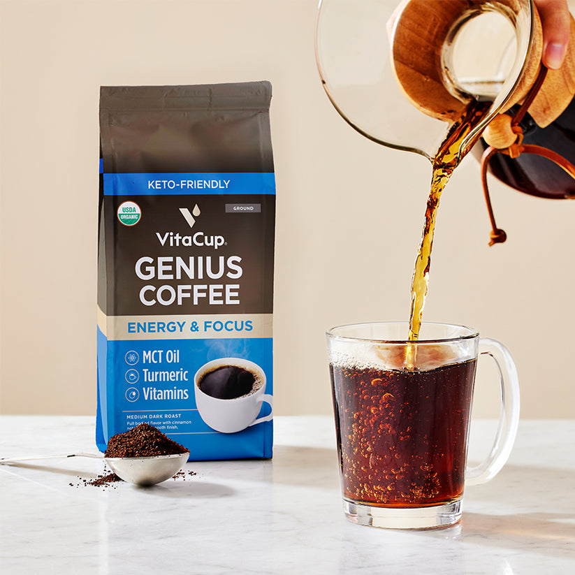 VitaCup Genius Blend Infused Coffee with Bagged Grounds for Drip Brewing